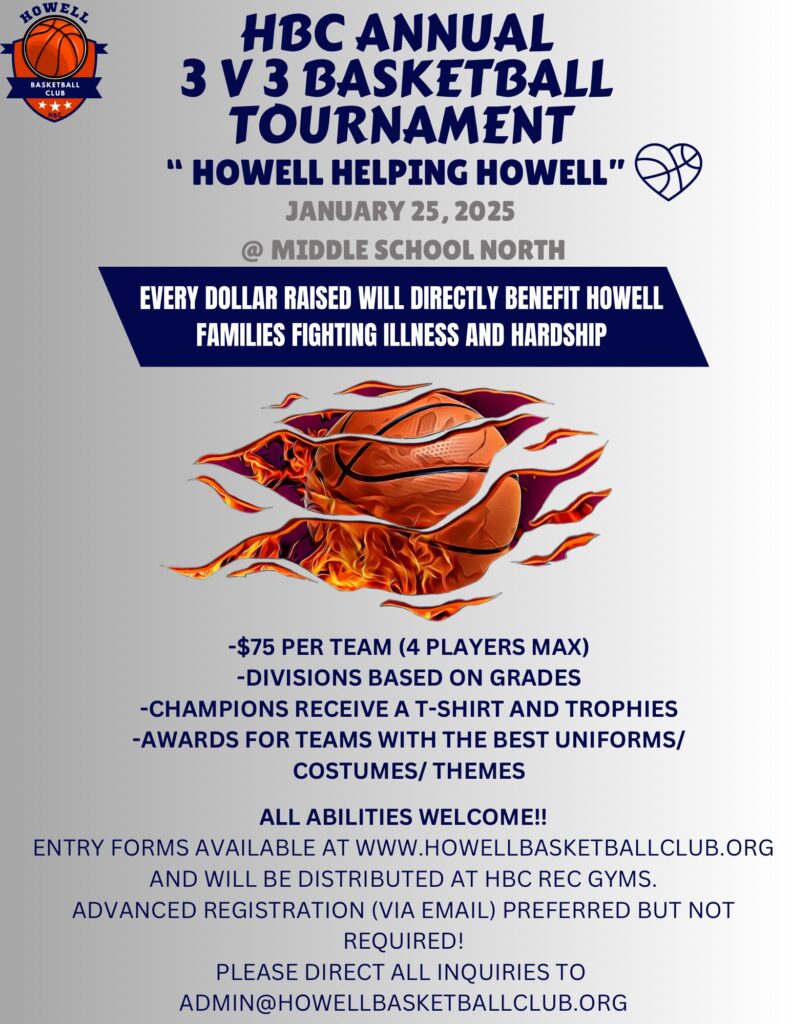 2025 HBC 3v3 Tournament - Howell Helping Howell Benefit - Howell Basketball Club